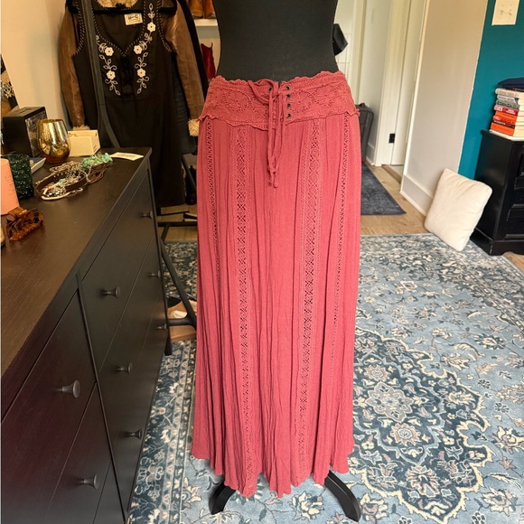 Shyanne | Skirts | Shyanne Laceup Maxi Skirt In Deep Rose | Poshmark